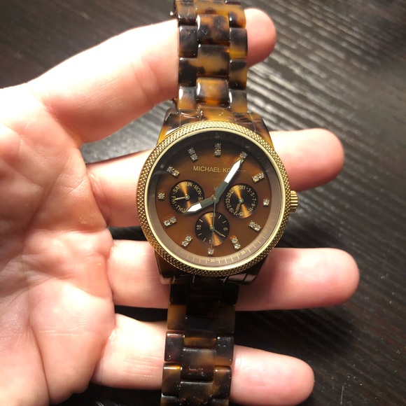Michael Kors | Accessories | Michael Kors Watch Tortoise Shell Never ...